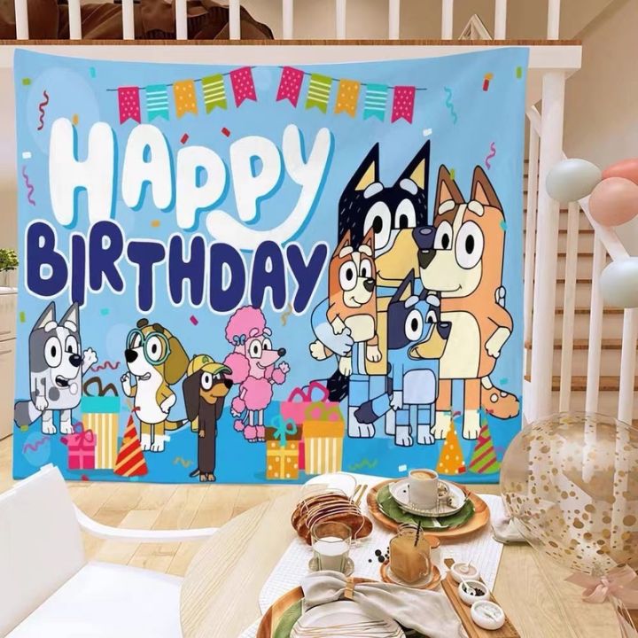 Bluey Moose Birthday Background Banner Anime Bluey Bingo Family ...