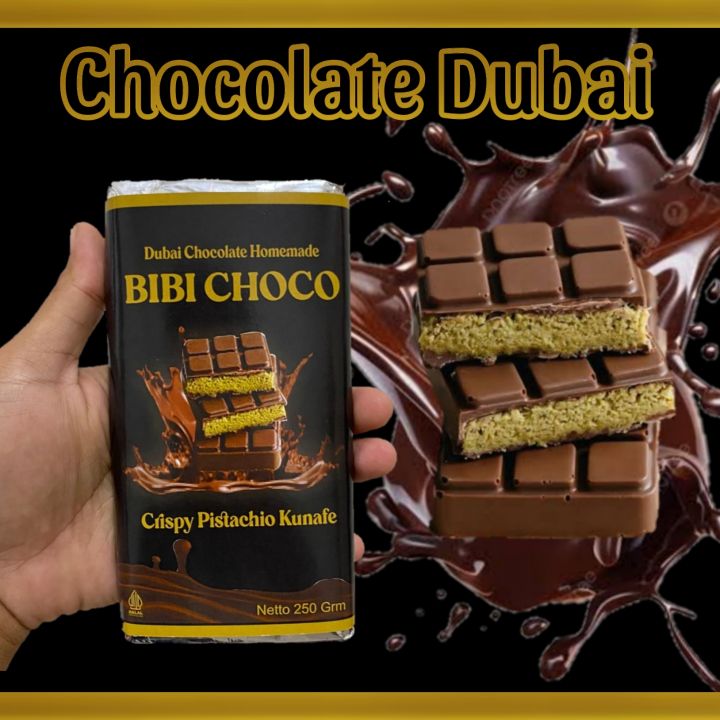 Bibi Choco Coklat dubai jumbo kunafa asli kemasan terbaru 250gram ...