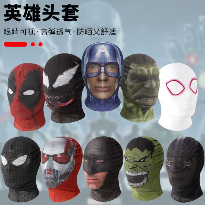 Marvel Spider-Man Headgear Full Face Avengers Hero Hulk Iron Man Poison ...