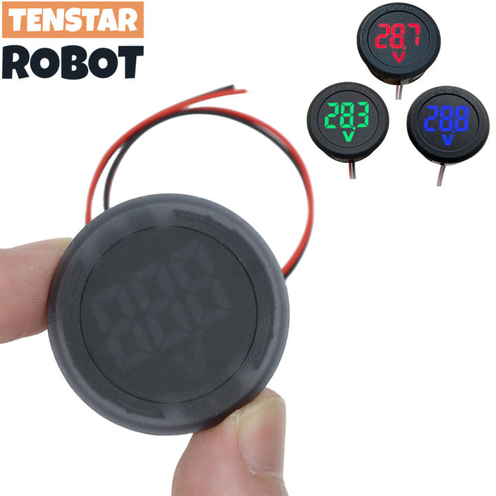 Round DC 4-100V LED Digital Display Circular Two-wire Voltmeter DC ...