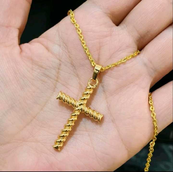 Kalung Salib titanium lapis emas bisa dipakai harian | Lazada Indonesia