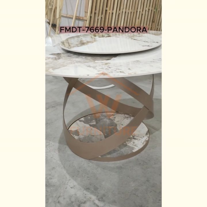 Wfurniture 7669 Sintered stone Round Dining table Ceramic Meja makan ...