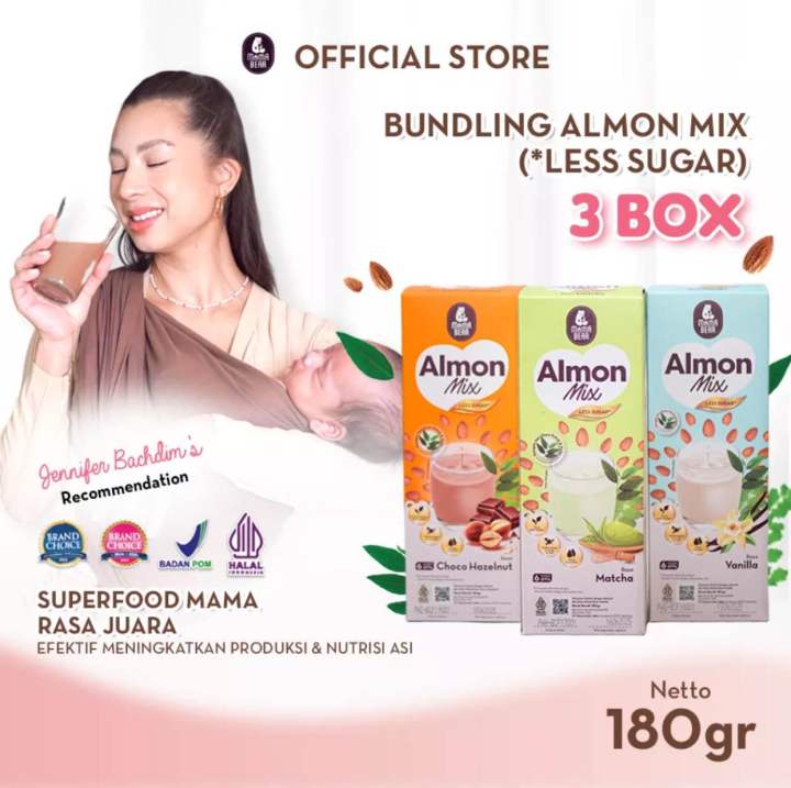 [Less Sugar] MamaBear Almon Mix Rasa Choco Hazelnut Susu / Matcha ...