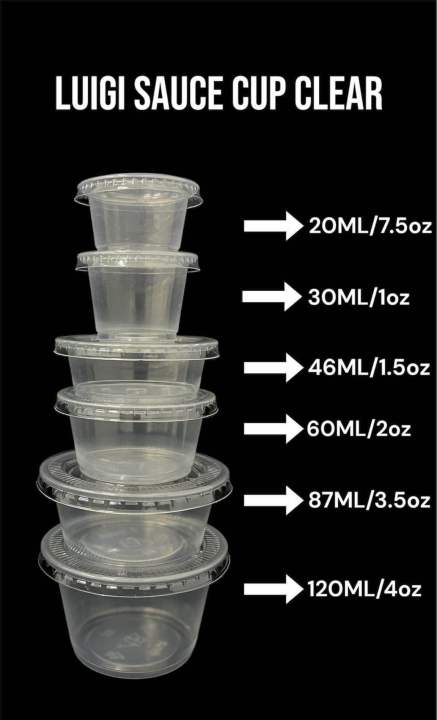 100pcs Clear Sauce Cup Transparent Gravy Cup Salad Cup | Lazada PH