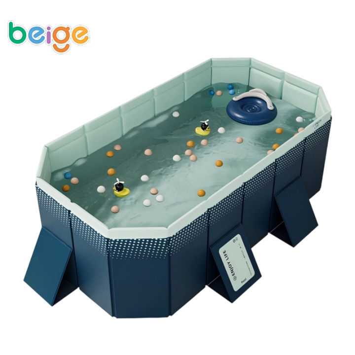 Beige Swimming Pool for family size for kid Foldable Inflation-Free ...