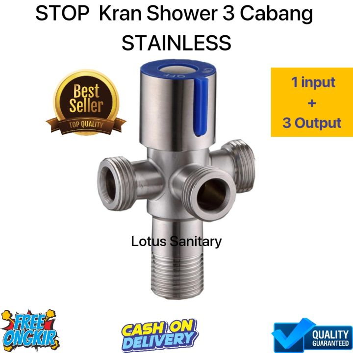 stop kran shower cabang 3 output 1 input ( 4 lubang ) untuk Closet ...