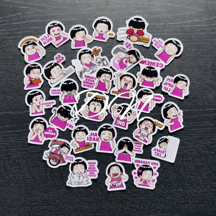 stiker lucu glossy karakter line si cewe lucu sticker kertas gambar ...