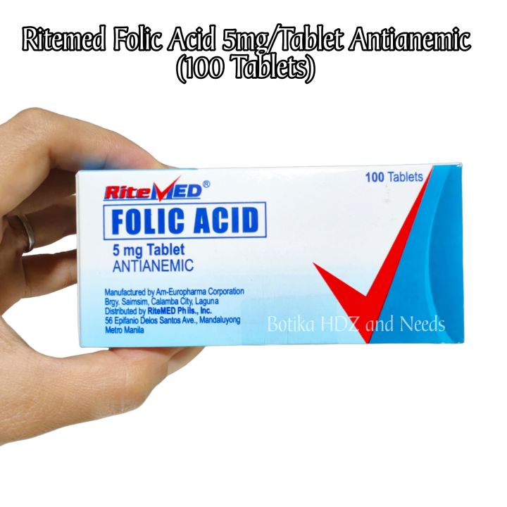Ritemed Folic Acid 5mg Anti-Anemic (100 tablets) | Lazada PH