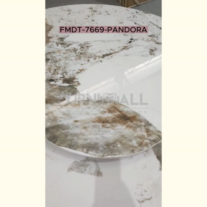 Furnimall 7669 Sintered stone Round Dining table Ceramic Meja makan ...