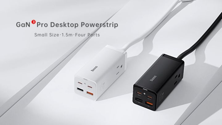 Baseus GaN3 Pro Desktop Powerstrip 2AC+2U+2C 65W US Wall Charger Power ...