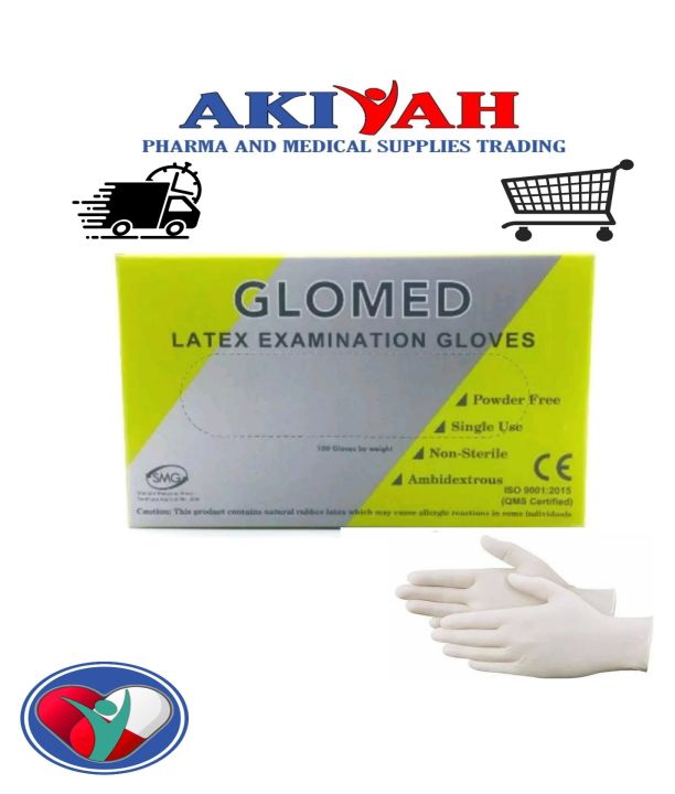 Glomed Powder-Free Latex Disposable Gloves (100pcs) | Surgical Examination Gloves | Lazada PH
