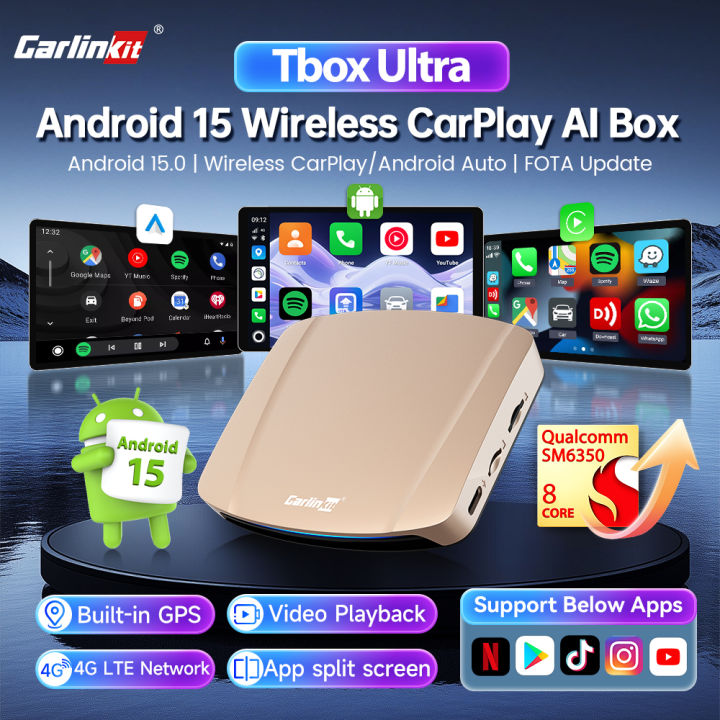 Carlinkit Android 15 AI Box Ultra 8+256G Wireless Carplay Car Streaming Box Android Auto ...