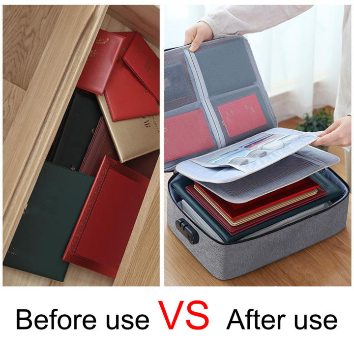 Multi-layer Document Storage Bags with Lock Office Large Capacity File ...