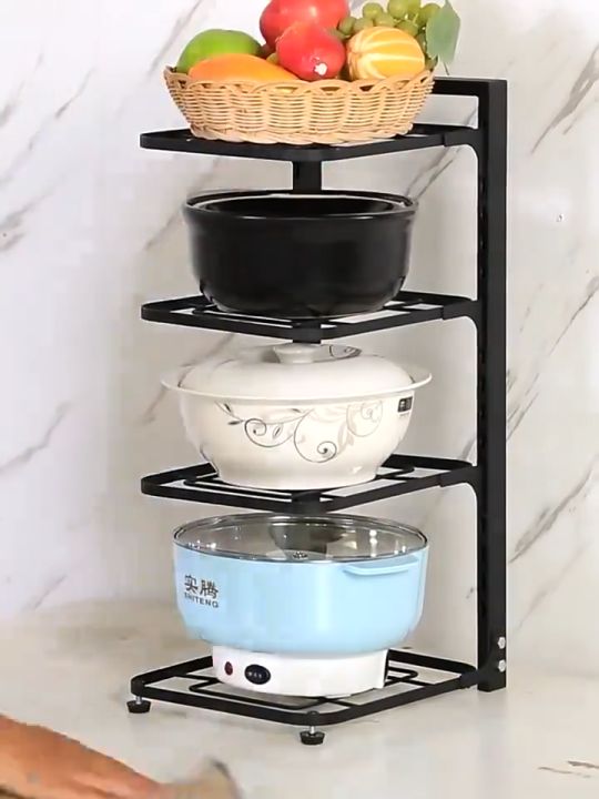 Adjustable 2-4 Tier Kitchen Pan Organizer Pot Rack Under Sink ...