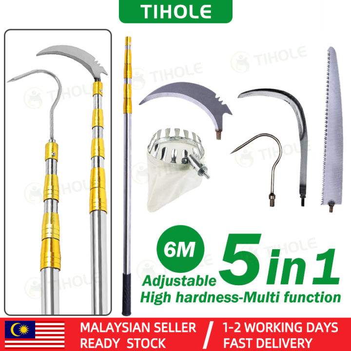 TIHOLE 6 Meter Telescopic Fruit Picker Pole Gardening Tools High ...
