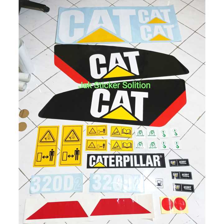 Stiker Cat 320D2 Sticker Alat Berat Excavator Caterpillar | Lazada ...