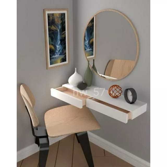 Meja Rias Minimalis Serbaguna Floathing Table Dinding Laci Ambalan ...
