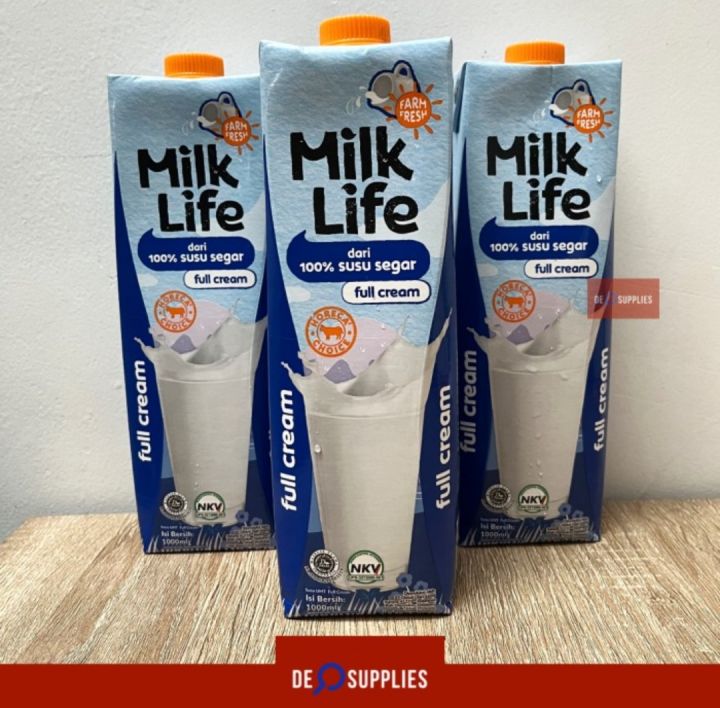 Milk Life UHT Full Cream 1L - Susu MilkLife Susu Segar Fresh Halal | Lazada Indonesia