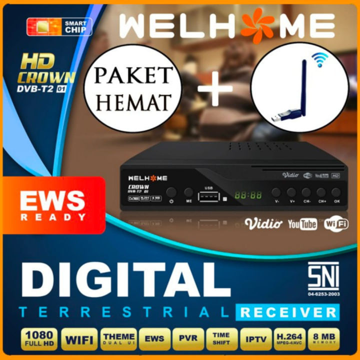 Promo paket komplit set top box tv digital plus usb adapter dongle wifi ...