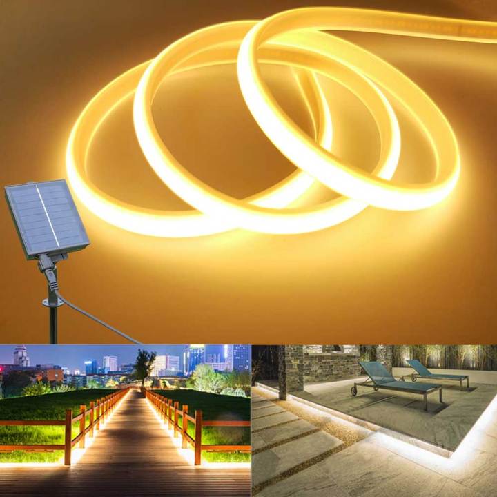 24V COB Solar Neon Light Strips DC 24V Flexible Lights Waterproof IP67 ...