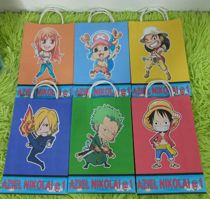 One Piece Strawhat Crew assorted free Customize name lootbag | Lazada PH