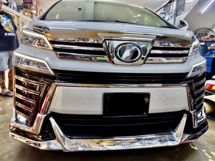 Toyota Vellfire agh30 15-17 convert 2019 facelift bodykit body kit front side rear headlamp ...