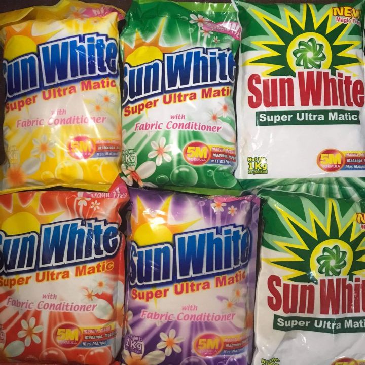 Sunwhite detergent powder 1kilo/500g assorted color | Lazada PH