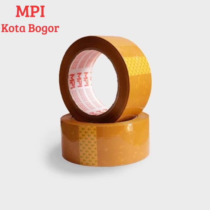 1 SLOP ( 6 PCS ) Lakban Bening - Lakban Cokelat MPI Ekonomis 45 mm x ...