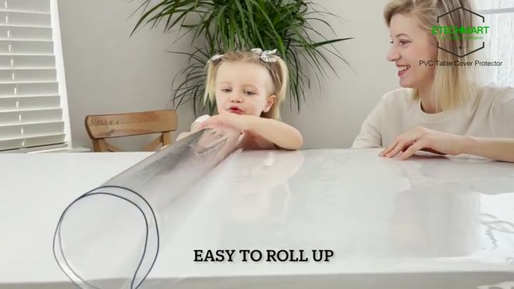 3mm thickness-transparent tablecloth 2/4/6/8/10/12 seater oil-proof ...