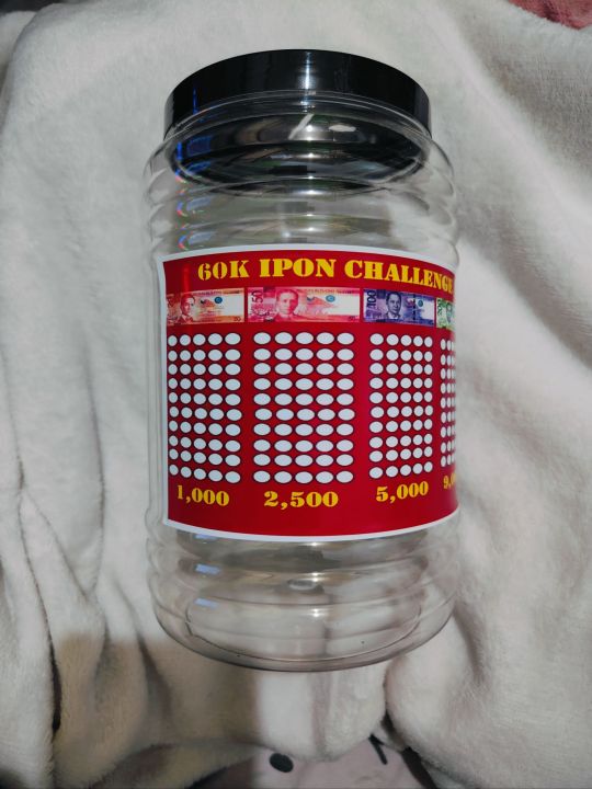 60k Transparent Jar Alkansya Ipon Challenge 2 LITER | Lazada PH