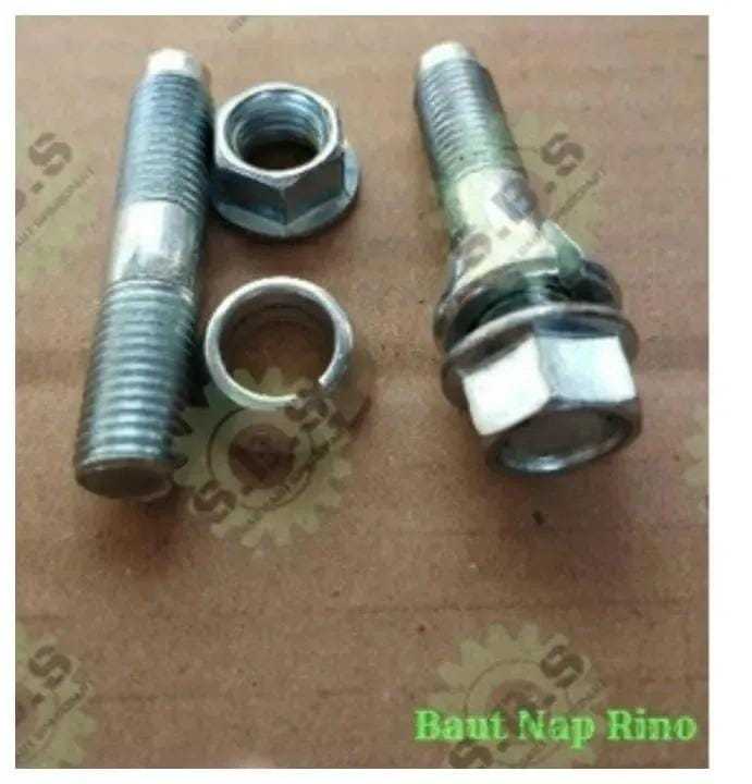 ( 1Biji ) Baut + Mur + Ring Nap As Roda Dyna Rino / HT125 / HT130 Baut ...