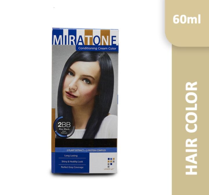 Miratone 2 BB Blue Black Conditioning Cream Color Semir Cat Pewarna ...