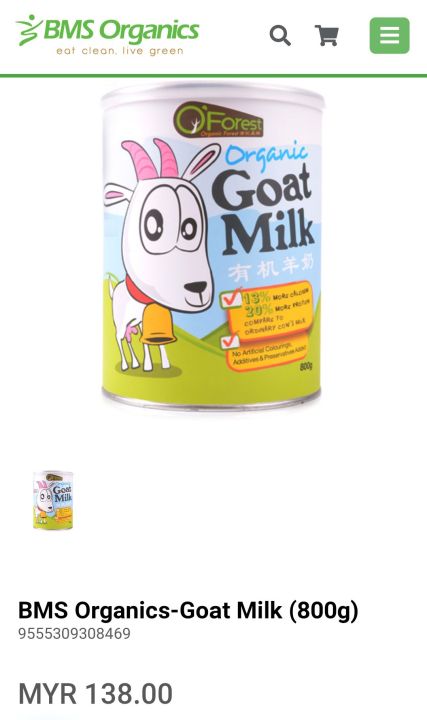 BMS Organics Goat Milk | Lazada