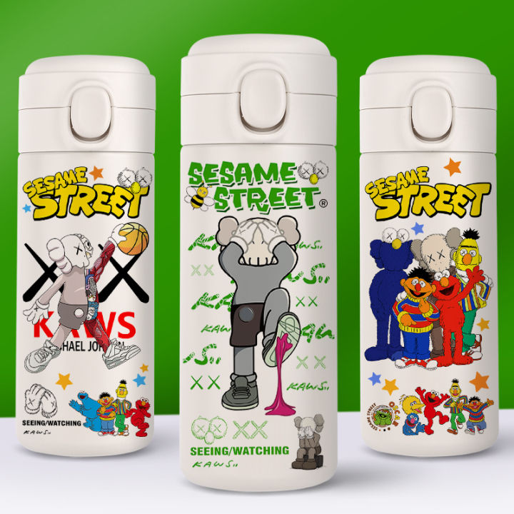 KAWS Themed Sesame Street Insulated Stainless Steel Water Bottle 304 ...