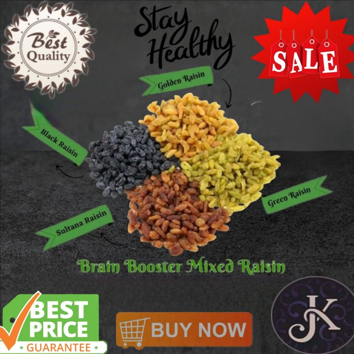 Brain Booster Mixed Raisin – Combination 4 Types of Raisin – Black ...