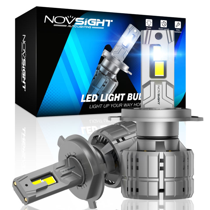 Novsight N60 6500K Super Bright LED Light for Car H4 9003 HB2 LED Headlight Bulb Kit Fog Light ...