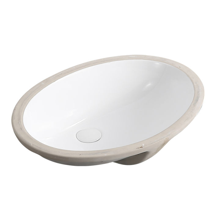 Oval Drop-in Sink Ceramic Embedded Wash Basin Single Basin Balcony ...