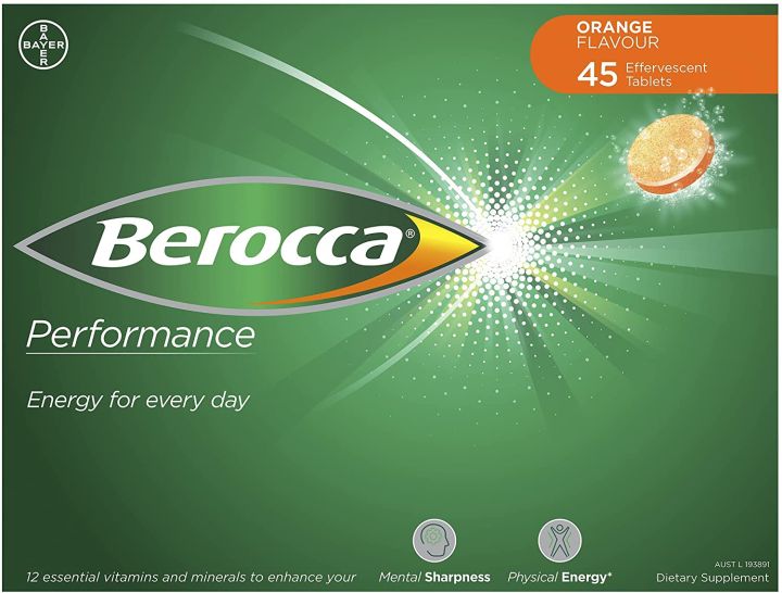 NEW! Berocca Vitamin C Effervescent Energy Drink 45’ ORANGE/ BERRY EXP ...