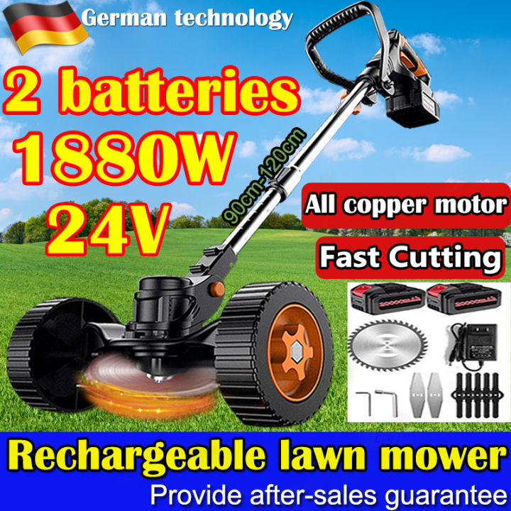 💯German Quality💯Electric lawn mower cordless rechargeable grass cutter ...