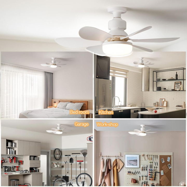YOWXII 🔥2-in-1 Five leaves ceiling fan light | E27 multifunction ...