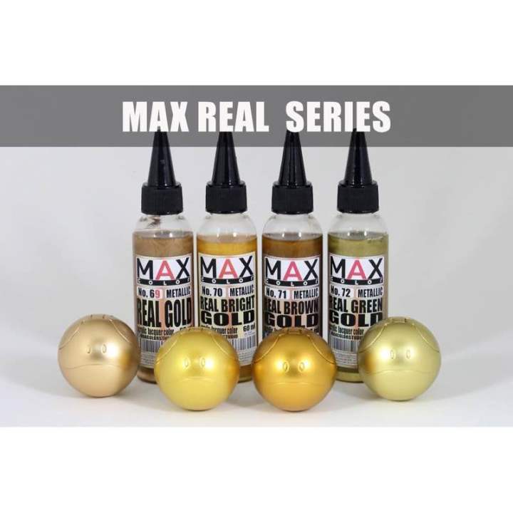 MAX COLOR Max Real Metallic Series สีเมทัลลิค สูตรอะคริลิค โมเดล กัน ...