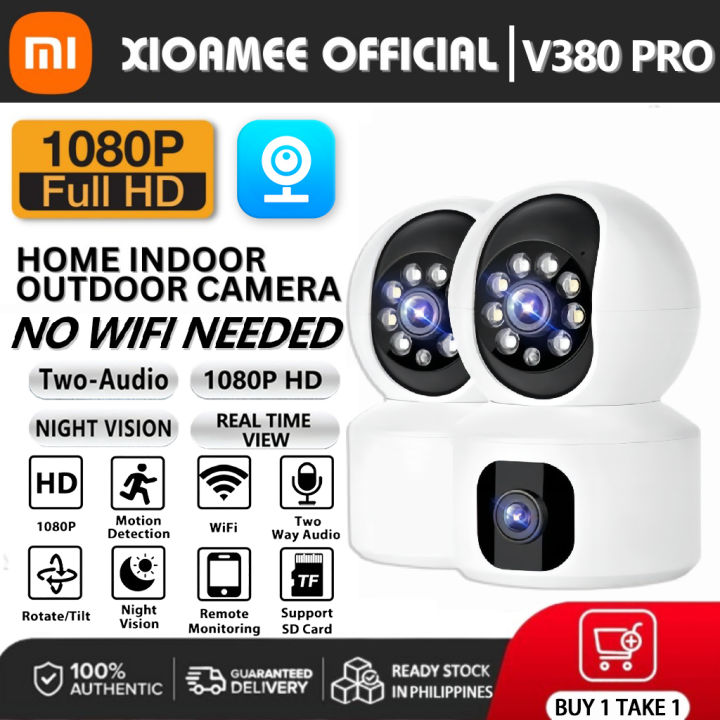 XIAOMI CCTV Dual Cam Outdoor CCTV Camera Connect Cellphone Dual Len 360 ...