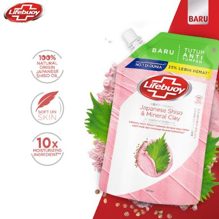 Lifebuoy Sabun Mandi Japanese Shiso & Mineral Clay 800mL x2 | Lazada ...