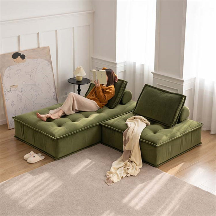 Italian Minimalist Fabric Large Square Sofa Nordic Industrial Wind ...