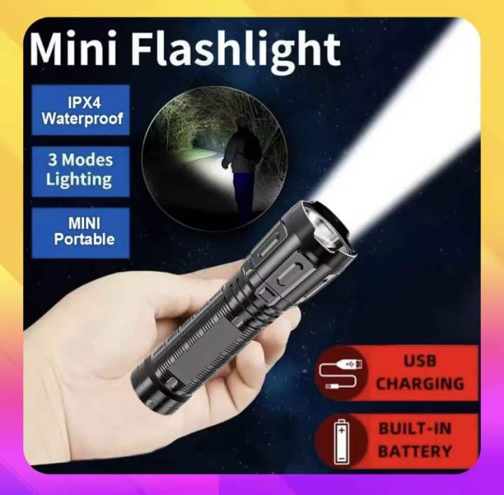 Senter Mini USB Rechargeable Untuk Naik Gunung | flashlight USB ...