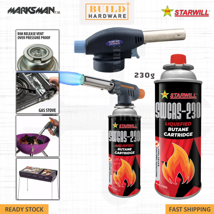 STARWILL/MARKSMAN Butane Gas Cartridge 230g M-5252 STG-808 Multi ...