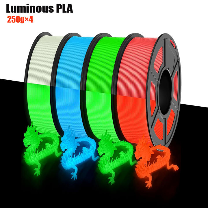 3D Printer Filament Bundle, Glow in The Dark PLA Filament 1.75mm, 250g ...