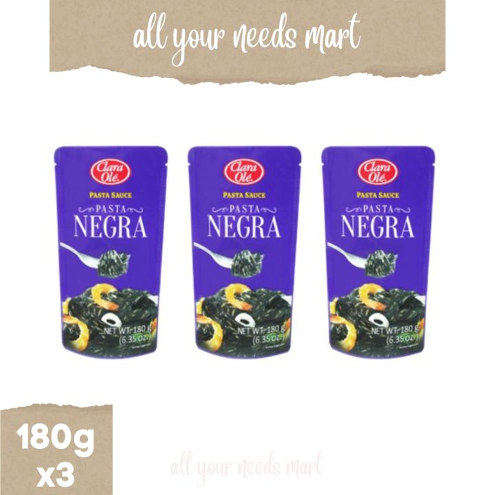 Clara Ole ♡ Pasta Negra Sauce 180g x3 | Lazada PH