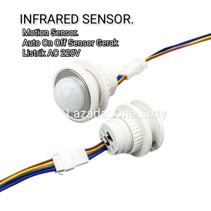 Saklar Otomatis Sensor Gerak Motion PIR Detector AC 220V Auto On OFF ...