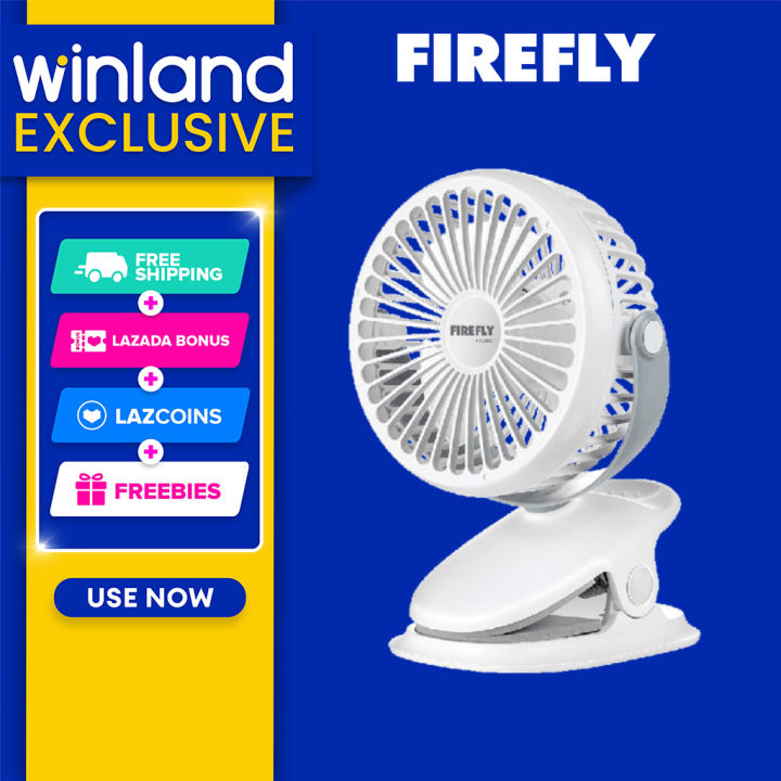 Firefly by Winland 3-speed Rechargeable Portable Clip-on Fan Car Fan ...